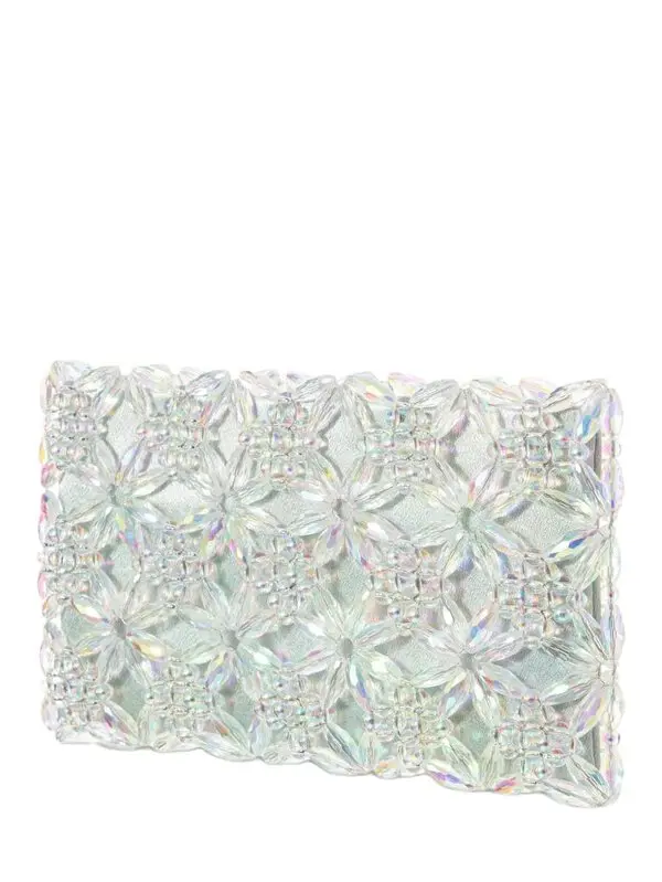 0711 TBILISI Rhea Bead-embellished Clutch Bag - White