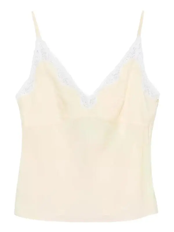 Posse Name Tabitha Lace-trim Top - Yellow