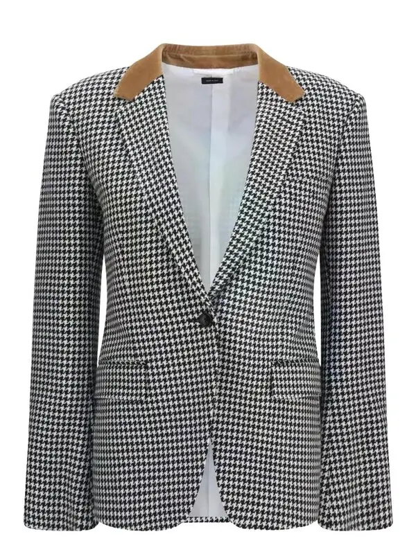 TOM FORD Houndstooth Long-sleeve Blazer - Black