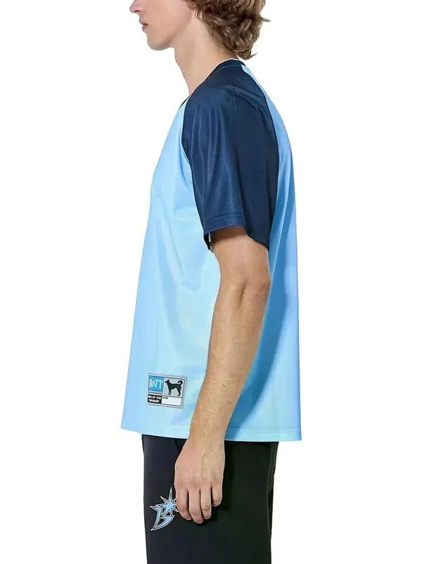 BOTT Contrast Panel V-neck T-shirt - Blue