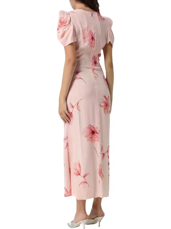 MAR DE MARGARITAS Midi Kristel Floral-print Ruched Dress - Pink