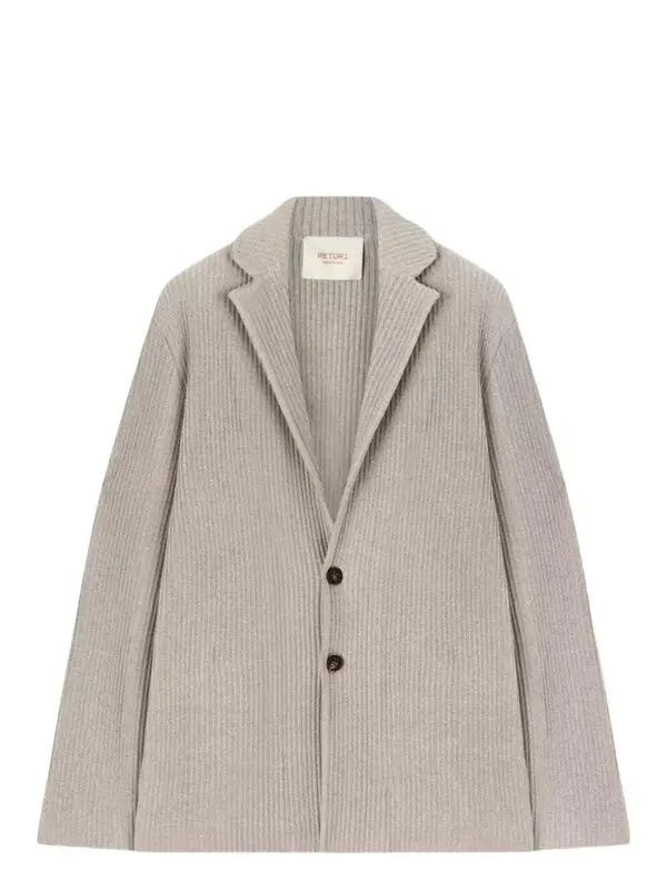 RETORI Retroi Ribbed Knit Blazer - Neutrals