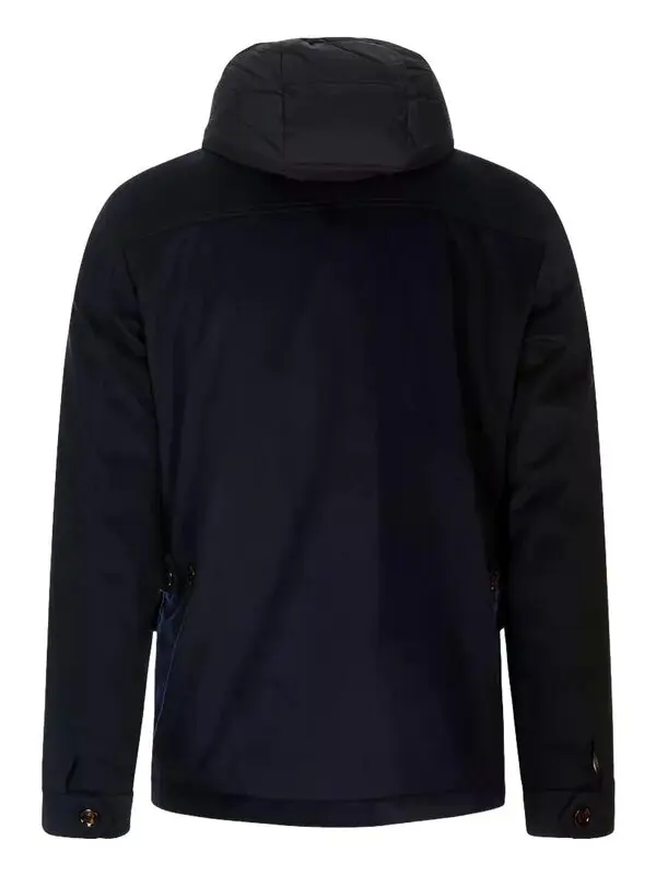 MOORER Hooded Multi-pocket Jacket - Blue