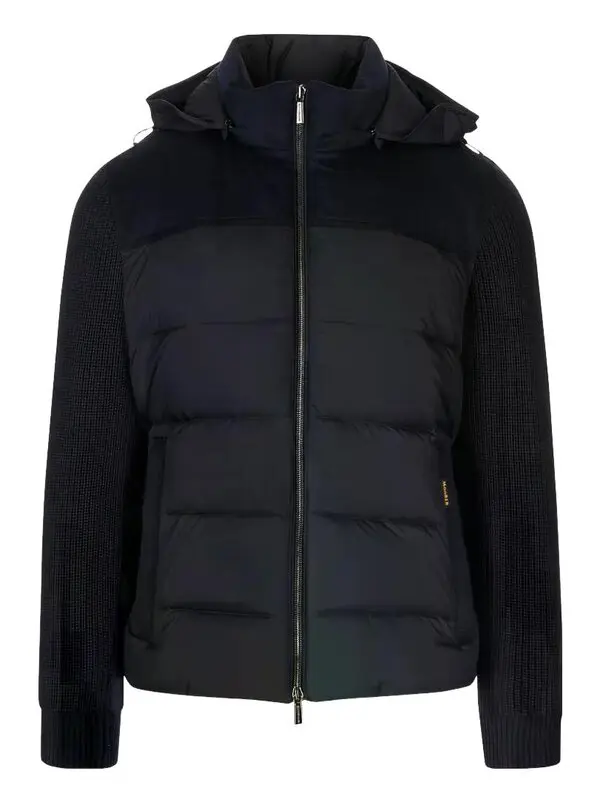 MOORER Zip-up Hooded Jacket - Blue