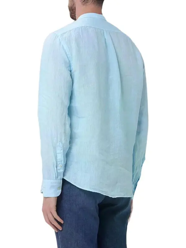 B.D.BAGGIES Mandarin-collar Long-sleeve Shirt - Blue