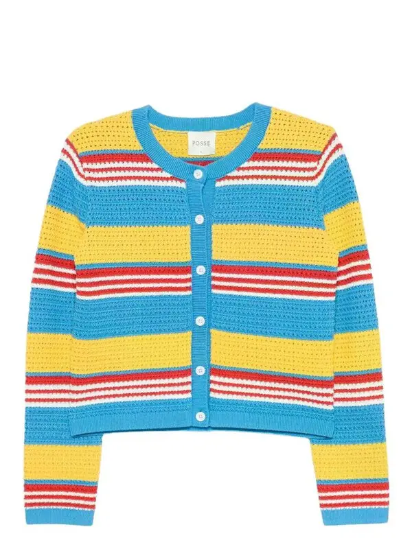 Posse Tammy Striped Cardigan - Blue