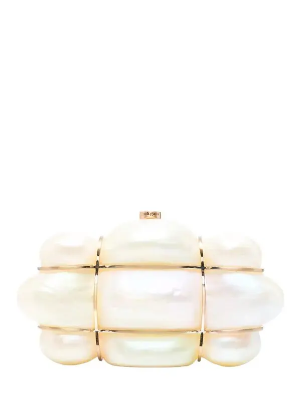 Cult Gaia Bolla Pearl-effect Clutch Bag - Neutrals
