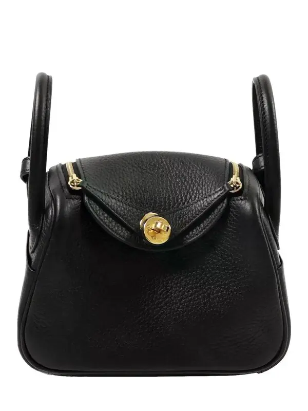 Hermès Mini Lindy Calfskin Tote Bag - Black