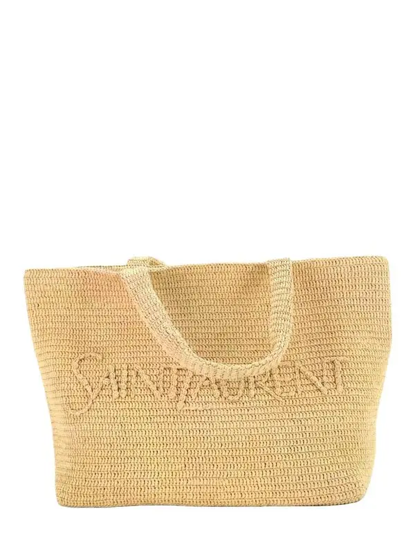 Saint Laurent Raffia Tote Bag - Neutrals