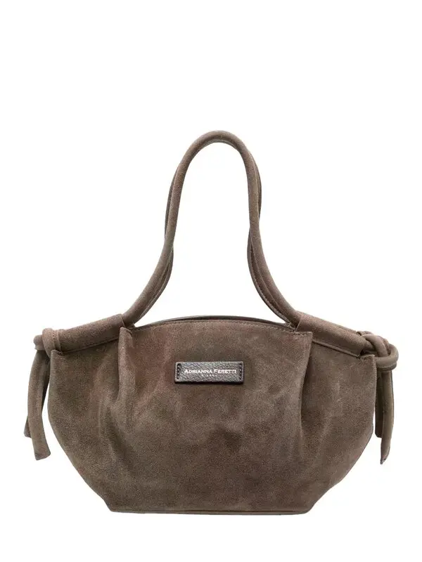 ADRIANNA FERETTI Suede Knot Detail Tote Bag - Brown