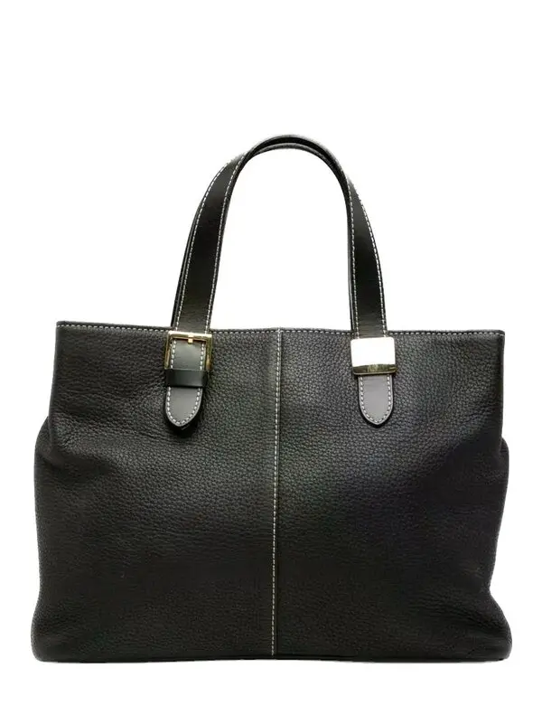 Burberry 20th Century Leather Tote Bag - Black