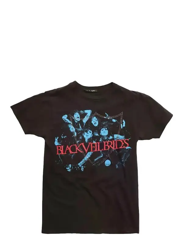 HTC LOS ANGELES Studded Graphic-print T-shirt - Black