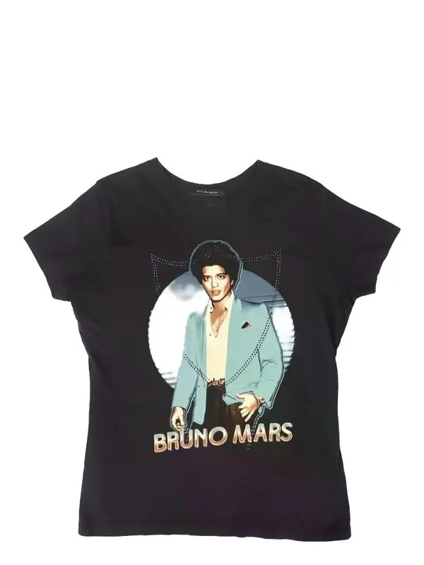 HTC LOS ANGELES Bruno Mars Studded-logo T-shirt - Black