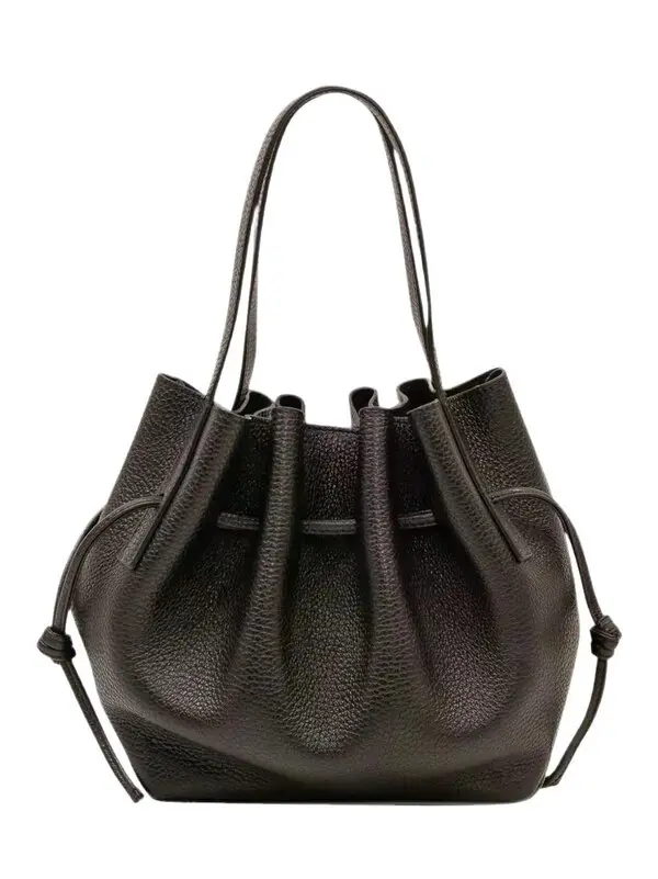 Yuzefi Mini Scallop Pebble-leather Tote Bag - Black