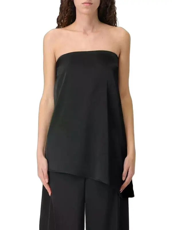 HANITA Asymmetric Strapless Top - Black