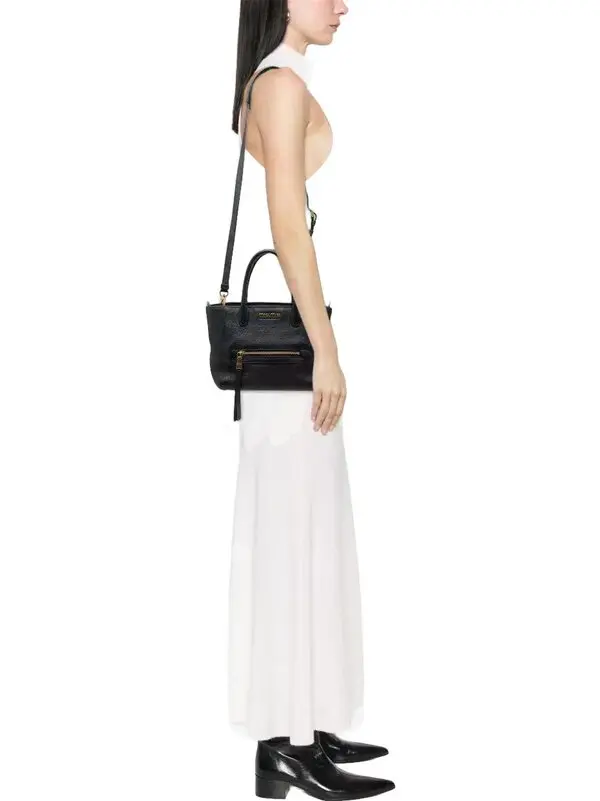 Miu Miu Goatskin Madras Front Pocket Satchel - Black