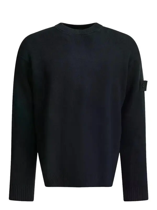 Stone Island Knitted Crew Neck Sweater - Black