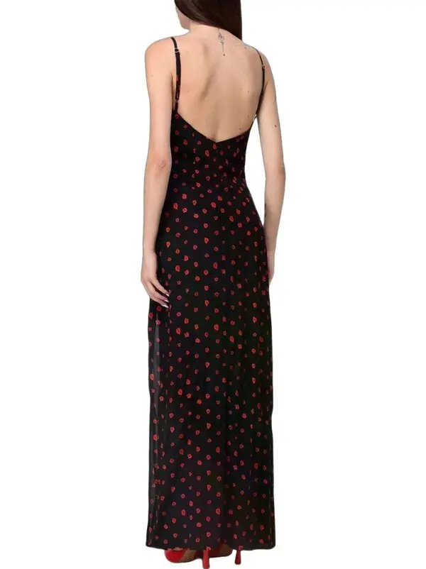 MAR DE MARGARITAS Maxi Riley Floral-print Ruffled Dress - Black