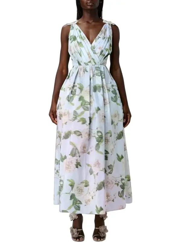 Antonio Marras Floral Print Midi Dress - Blue