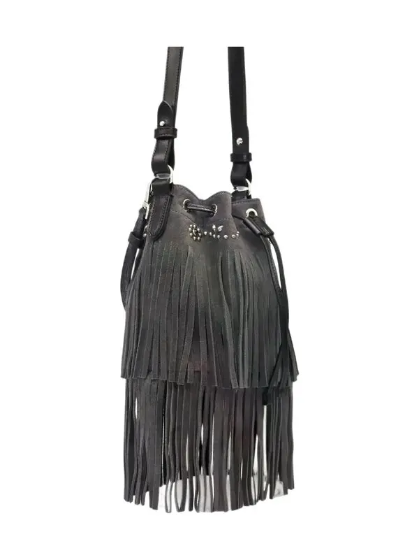 HTC LOS ANGELES Janis Fringes Bucket Bag - Grey