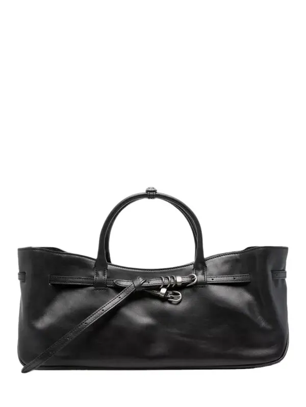 MARGESHERWOOD Belted Leather Tote Bag - Black