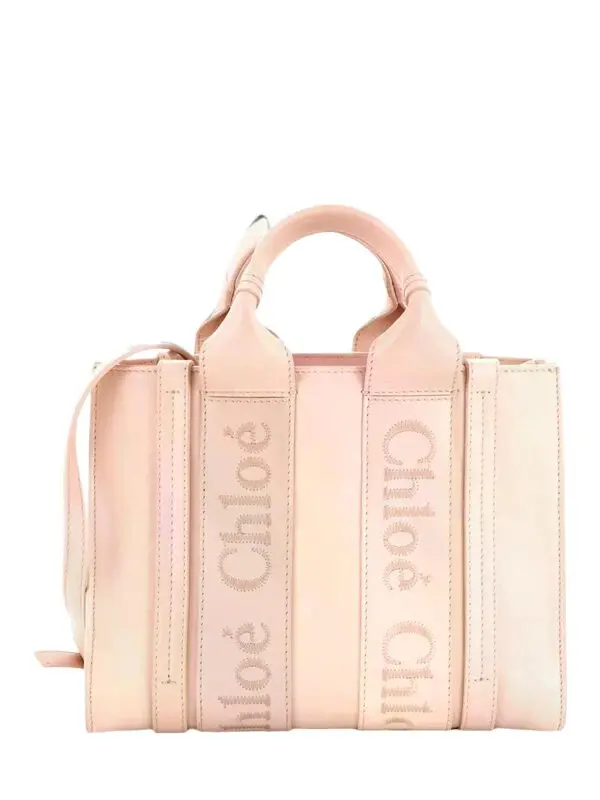 Chloé Woody Convertible Leather Small Tote Bag - Neutrals