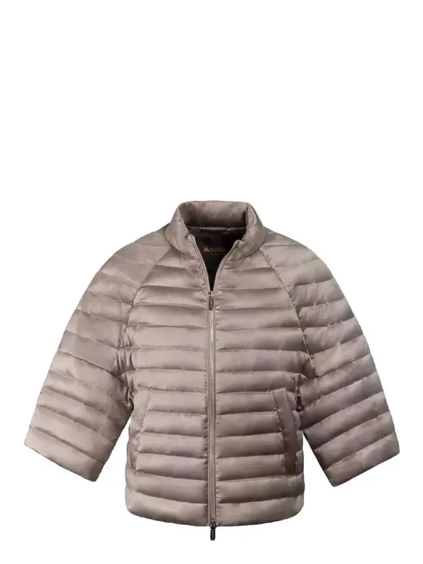MOORER Quilted Jacket With Crater Neck - Brown