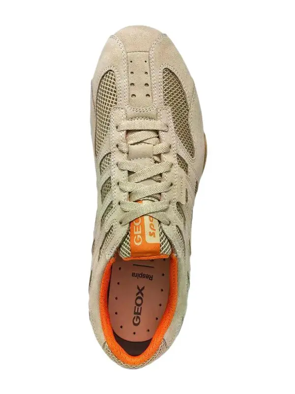 Geox Panelled Suede And Mesh Sneakers - Neutrals