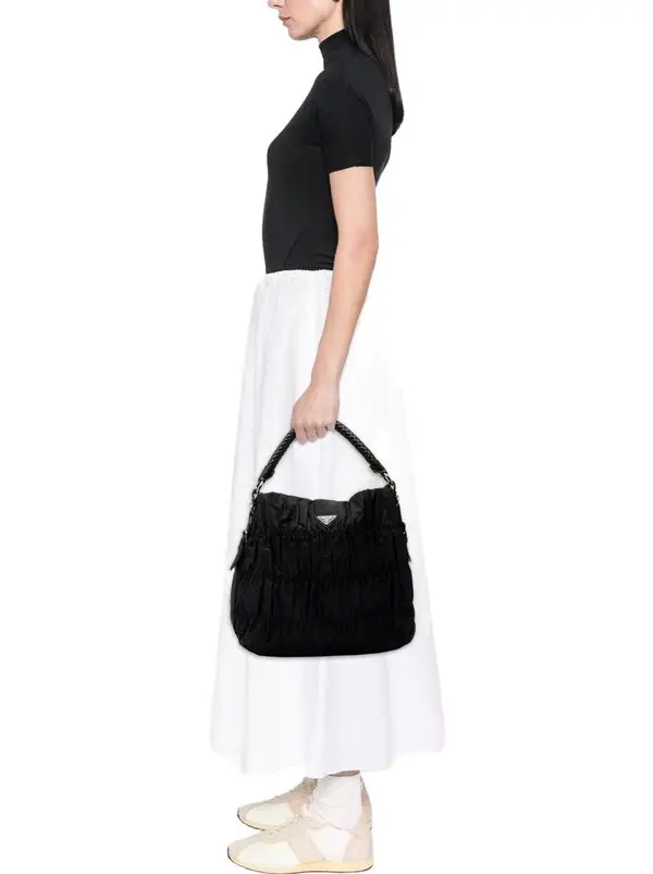 Prada Tessuto Gaufre Satchel - Black
