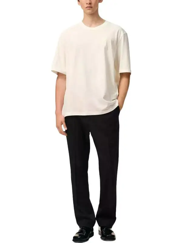 AMI Paris Wool Trousers With Elasticated Waist - Black