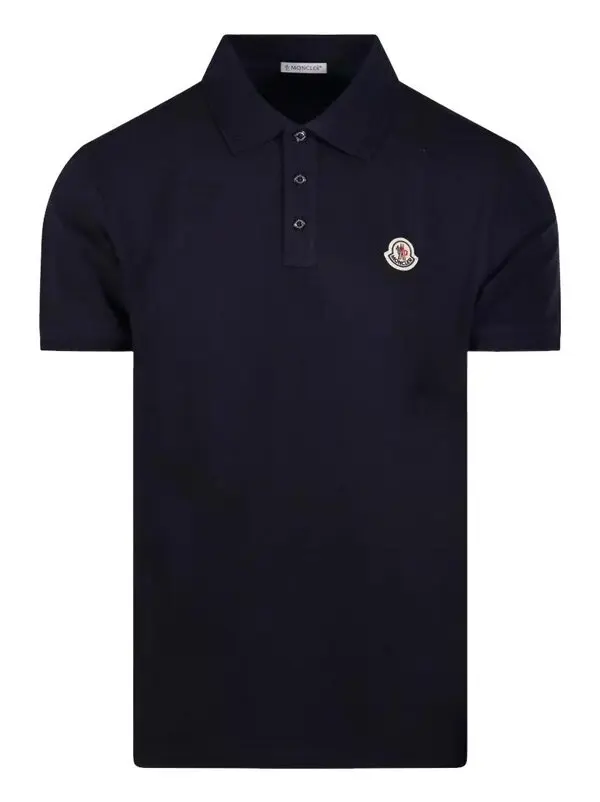 Moncler Logo-patch Polo Shirt - Blue