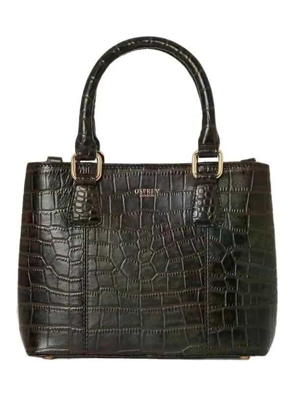 OSPREY Mini Adaline Croc-effect Leather Tote Bag - Brown