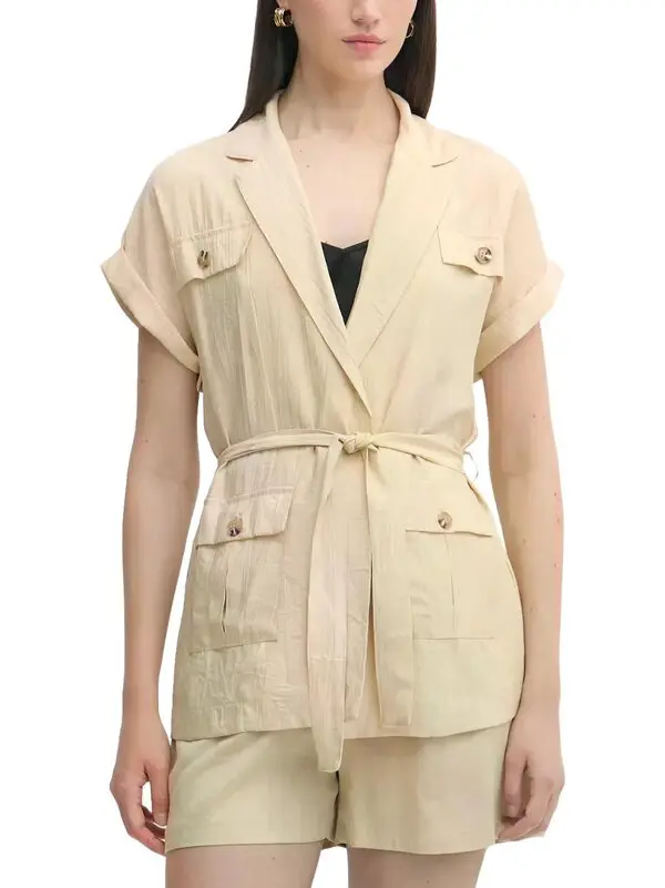 GAUDI Belted Crinkled-effect Shirt - Neutrals
