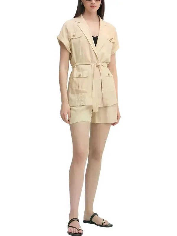 GAUDI Belted Crinkled-effect Shirt - Neutrals