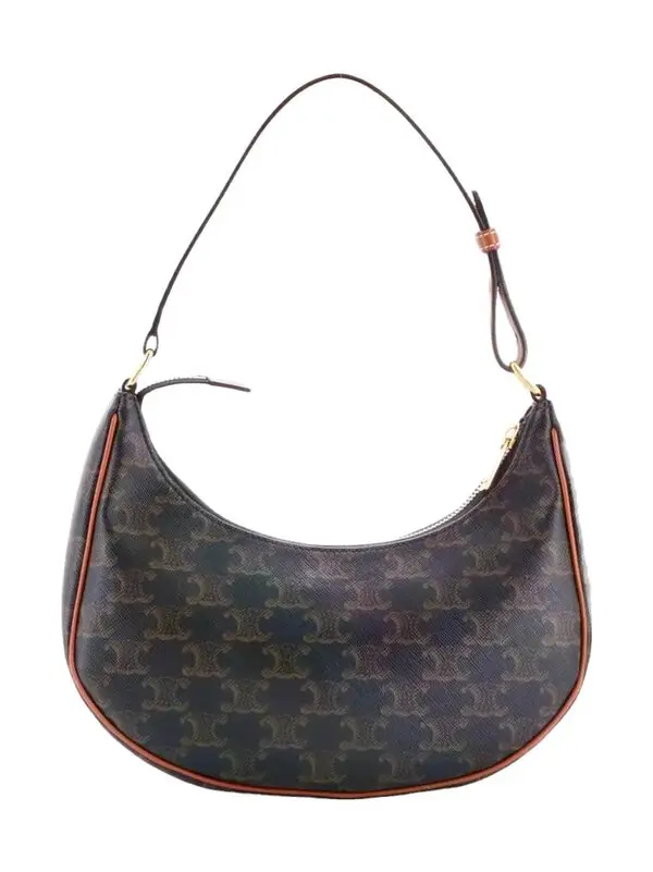 Celine Ava Triomphe Coated Canvas Hobo Bag - Brown