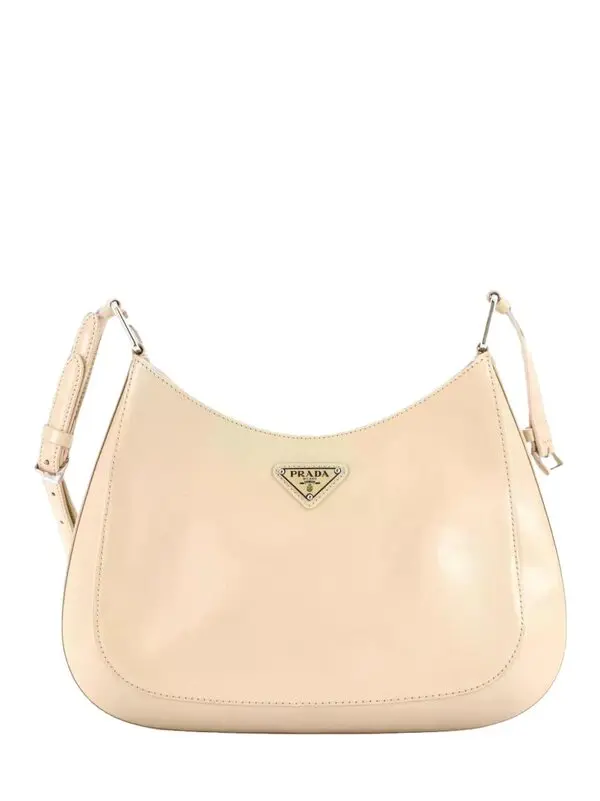 Prada Cleo Shoulder Bag Spazzolato Leather Hobo Bag - Neutrals