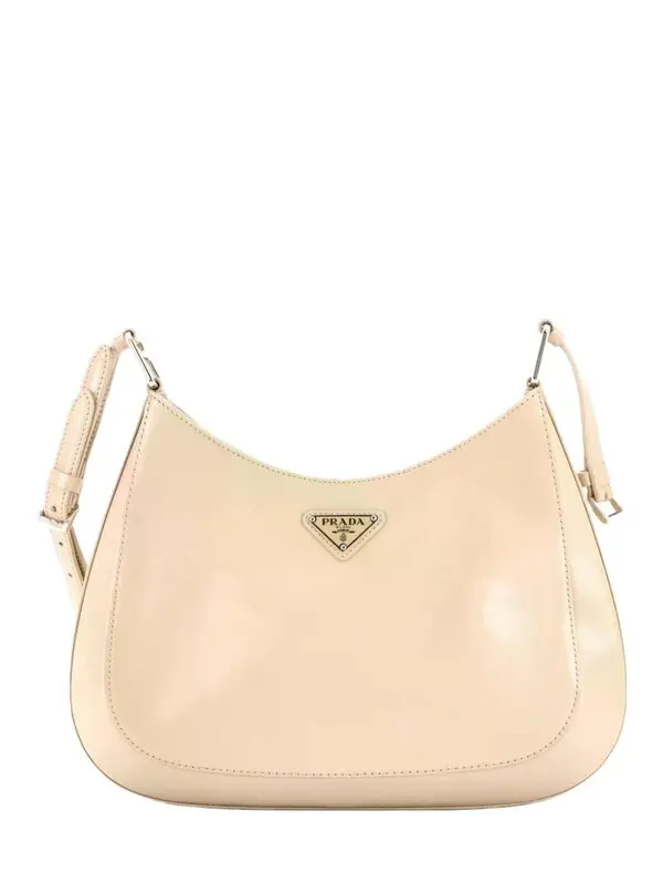 Prada Cleo Shoulder Bag Spazzolato Leather Hobo Bag - Neutrals