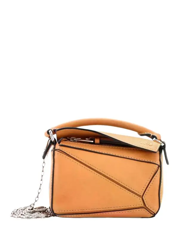 Loewe Puzzle Bag Leather Nano Crossbody Bag - Neutrals