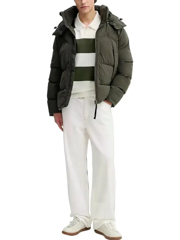 Marc O'polo Striped Polo-collar Sweatshirt - Green