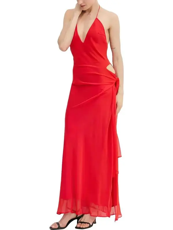 Bardot Cyrel Cut-out Halterneck Maxi Dress - Red