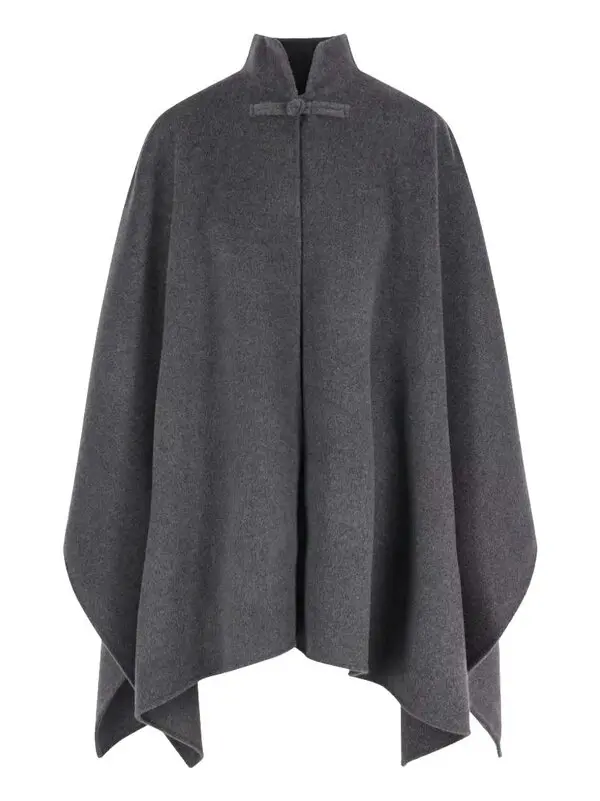 RÓHE Pankou-knot Stand-collar Cape - Grey