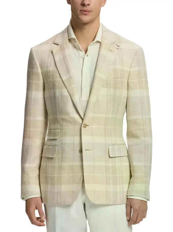 Ralph Lauren Purple Label Kent Plaid Blazer - Neutrals