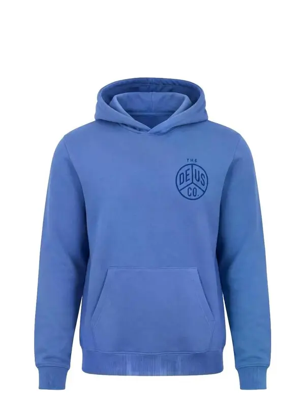 Deus Ex Machina Logo-print Cotton-blend Hoodie - Blue