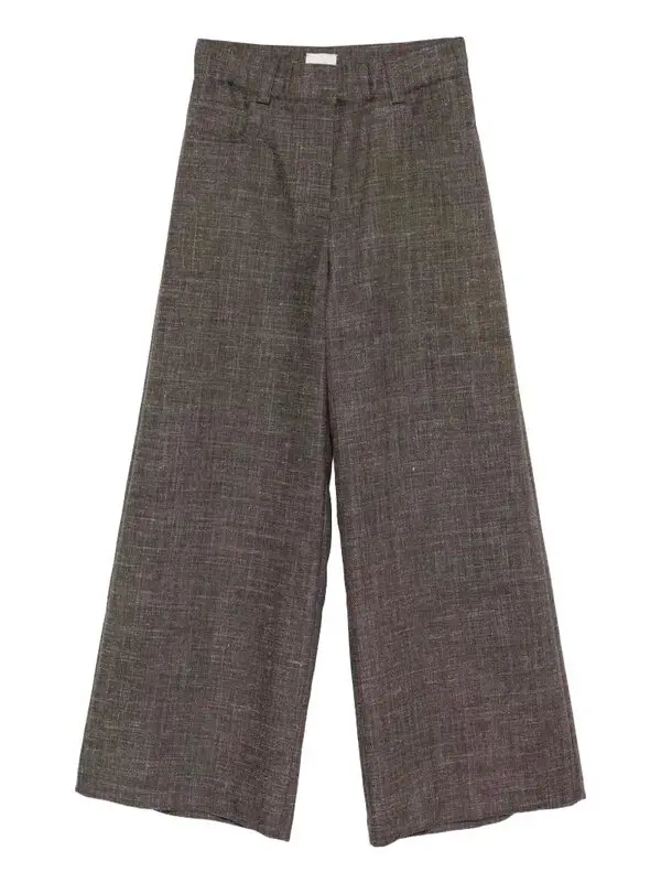 ALYSI Wide-leg Tailored Trousers - Brown