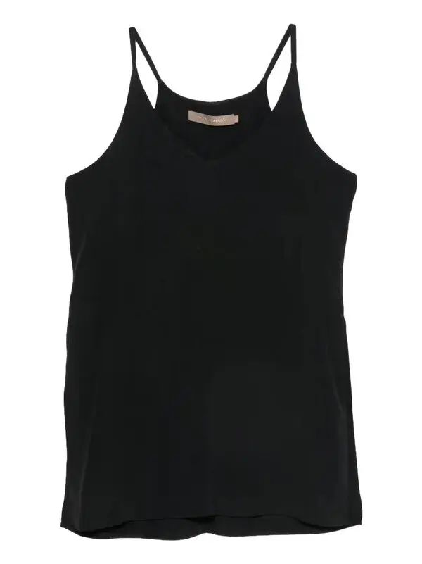 SIMONA CORSELLINI V-neck Spaghetti-strap Top - Black