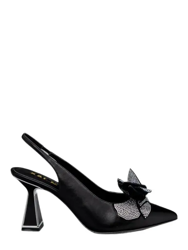 KAT MACONIE Crystal Embellished Slingback Pumps - Black