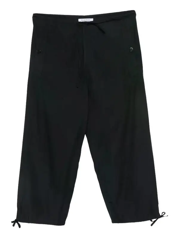 Études Studio Wide Leg Drawstring Hem Trousers - Black