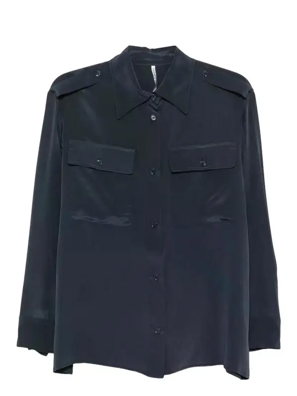 Liviana Conti Buttoned Pocket Shirt - Blue