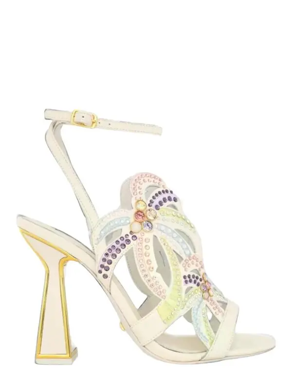 KAT MACONIE Crystal-embellished Palm-tree Sandals - Black