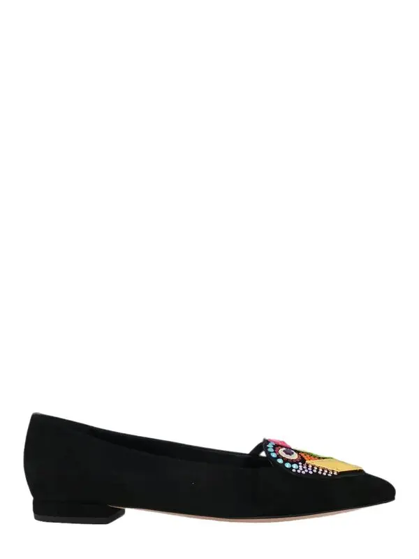 KAT MACONIE Embellished Pointed-toe Ballet Flats - Black